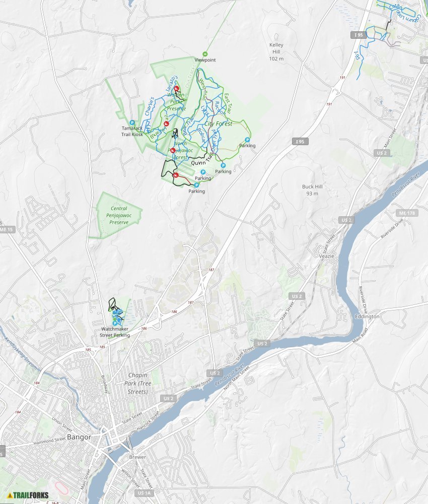 Bangor Maine Mountain Biking Trails Trailforks