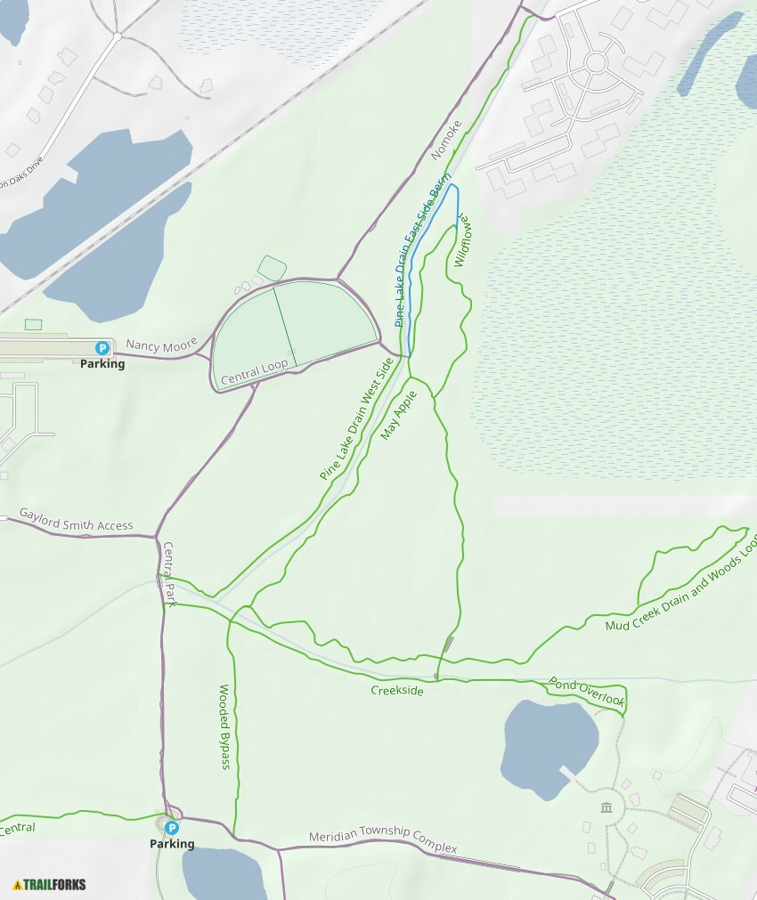 Central Park South and Nancy Moore Park, Okemos Mountain Biking Trails ...