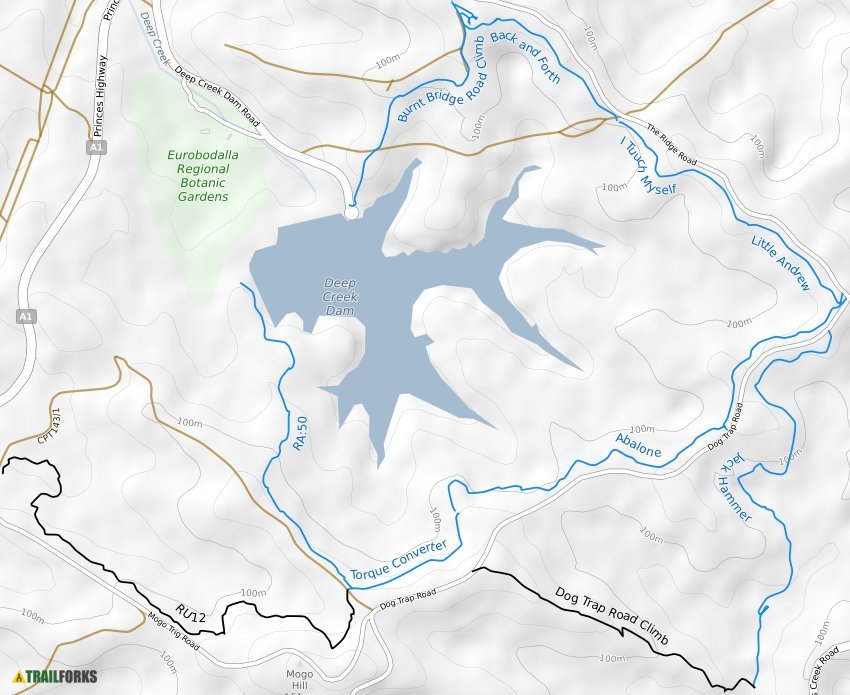 Deep Creek Dam Trails, Mogo Mountain Biking Trails | Trailforks
