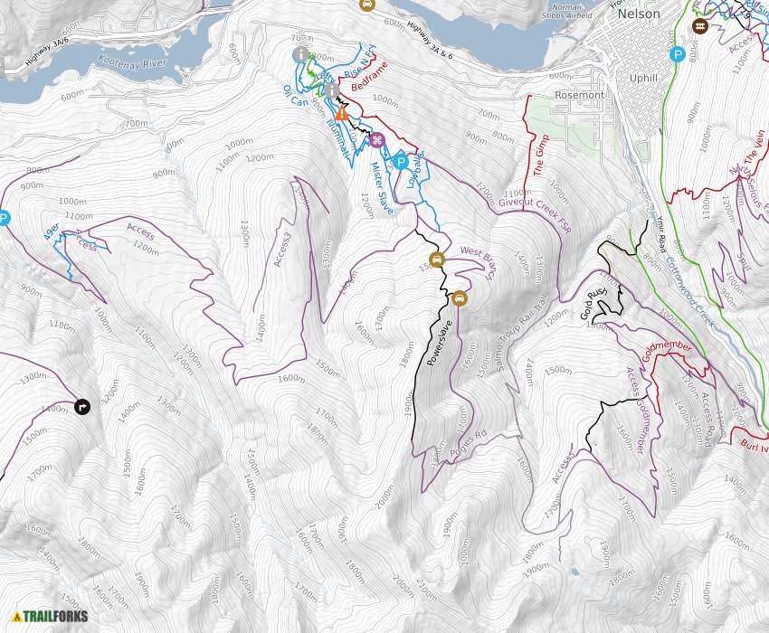 Giveout and Gold Creek Mountain Biking Trails | Trailforks