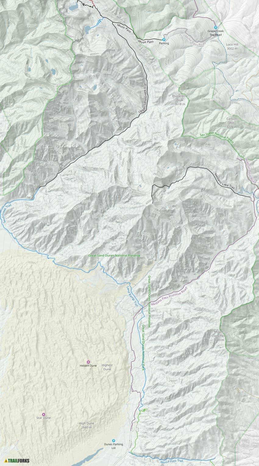 Great Sand Dunes National Park and Preserve, Alamosa Hiking Trails ...