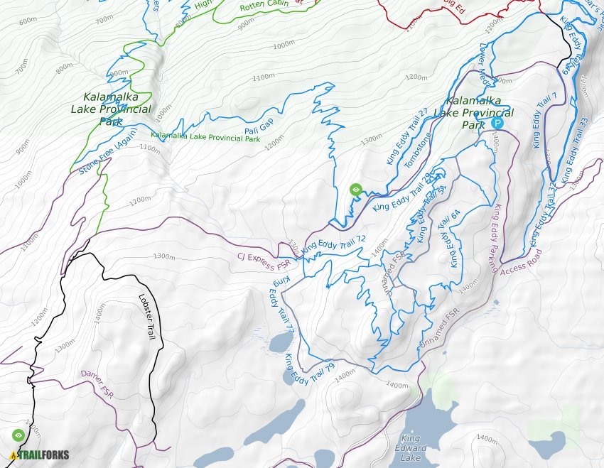 King Eddie Plateau Mountain Biking Trails | Trailforks