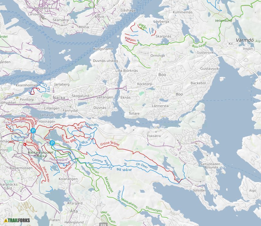 Nacka, Sweden Mountain Biking Trails | Trailforks
