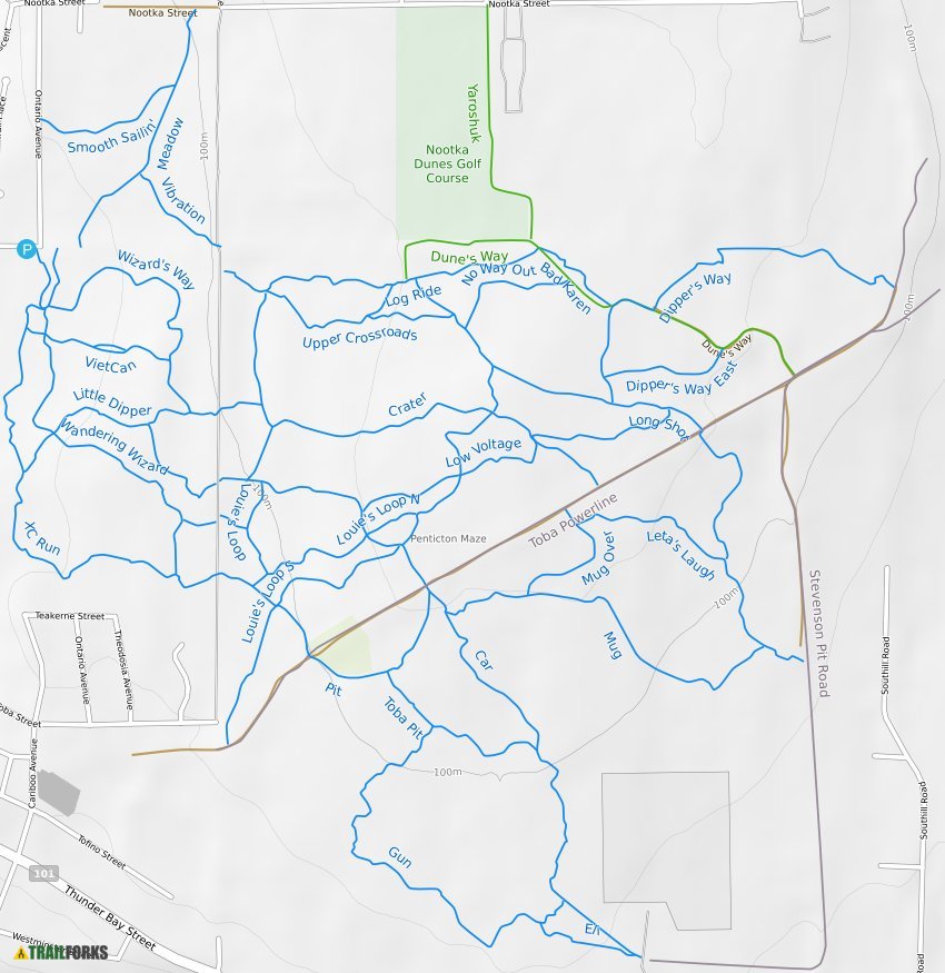 Penticton Street Maze Mountain Biking Trails | Trailforks