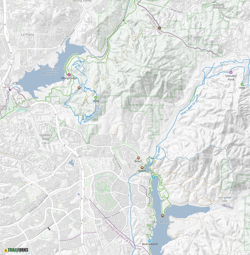 Sweetwater Reservoir, Chula Vista Mountain Biking Trails | Trailforks