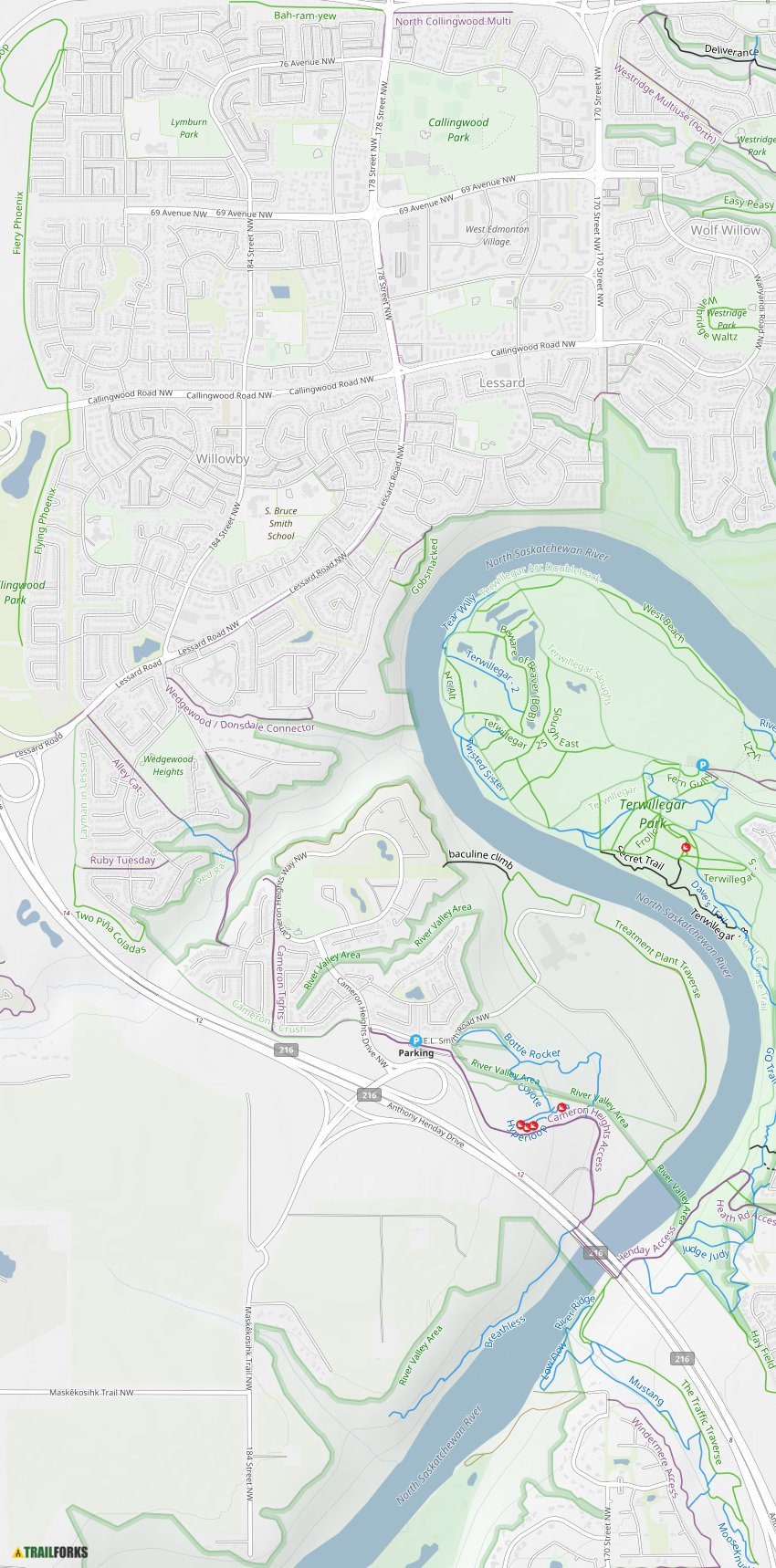 Westpointe Ravine, Northwest Edmonton Mountain Biking Trails | Trailforks