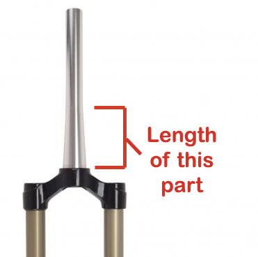Measurements for tapered steer tubes and 44mm head tube adapters ...
