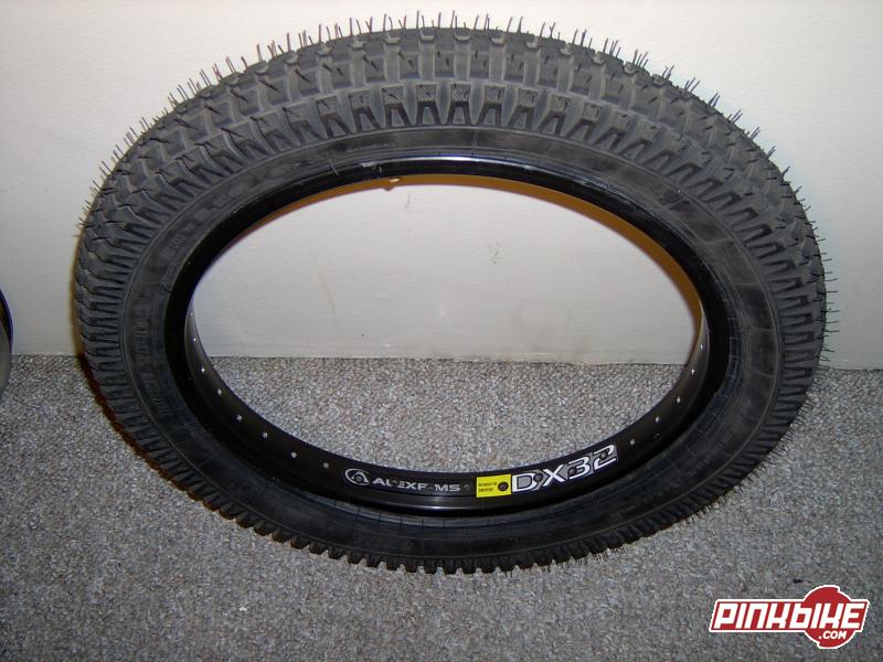 Alex DX32 20" 36 hole rim w/ Luna bike trials tire For Sale