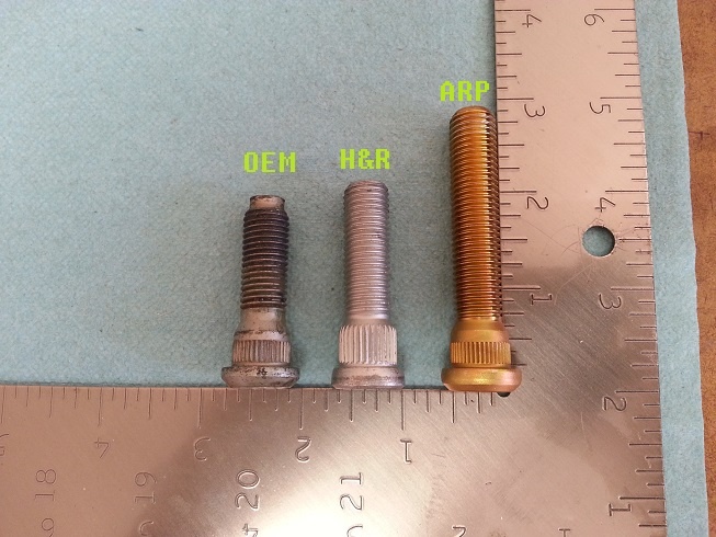 Lug studs: OEM/H&R/ARP dimentional comparison | Supra Forums
