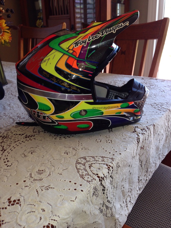2010 Troy lee se2 Moto helmet autographed by Jeremy McGrath For Sale