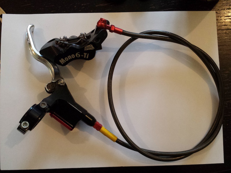 Hope M6 Mono 6- Ti front brake goodridge braided hose+ Disc For Sale