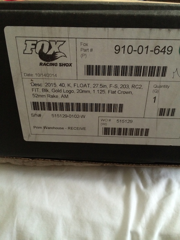 2015 Brand new fox 40's NIB For Sale