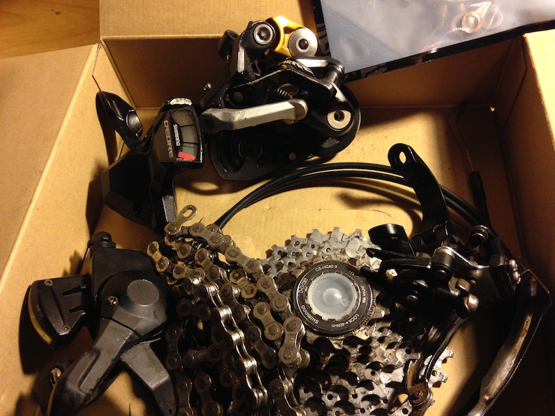 2012 Shimano Saint m810 derailleur/shifter/cassette/chain For Sale