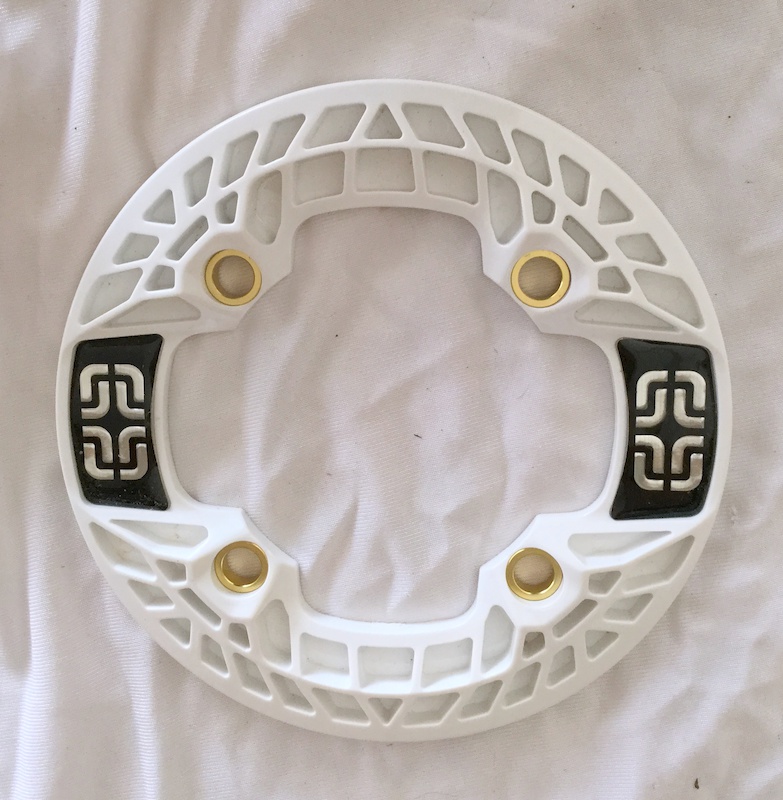 New BMX e*thirteen White Bash guard 4-Bolt 104mm BCD For Sale