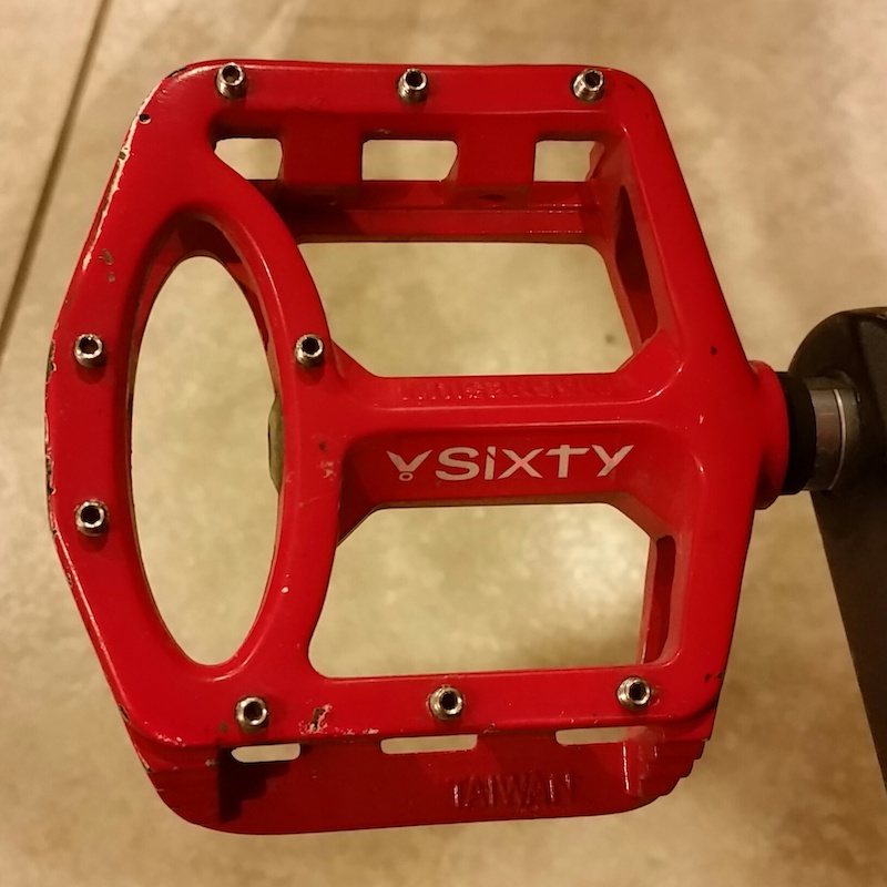 V Sixty magnesium mountain bike pedals, red. For Sale