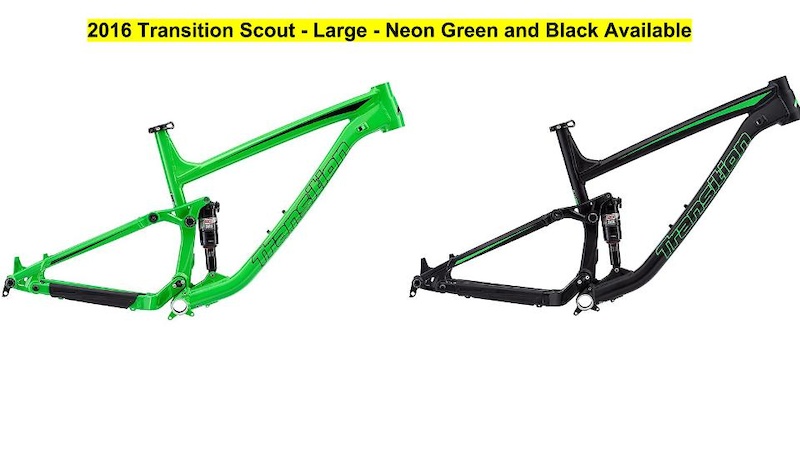 2016 Transition Scout Frame - New w/ Warranty - Grn or Blk For Sale