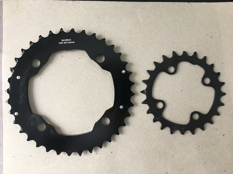 Race Face 10 Speed Chainring Set 36t and 24t 104BCD For Sale