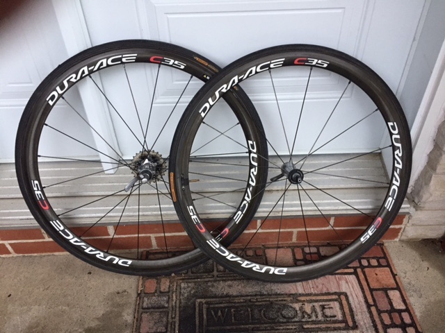 2013 Shimano Dura Ace C35 tubular wheels For Sale