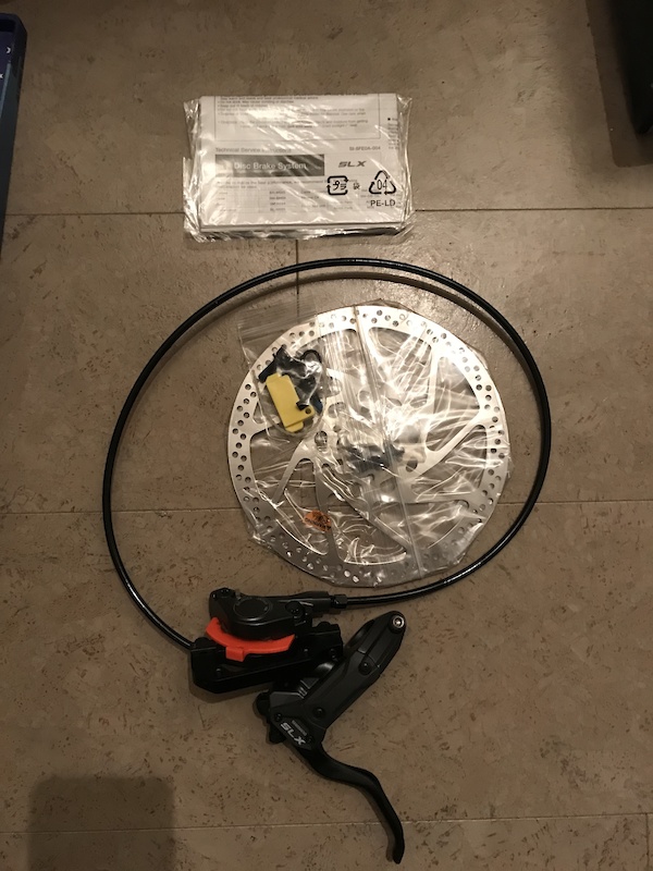 New Shimano slx front brake w 180mm rotors For Sale