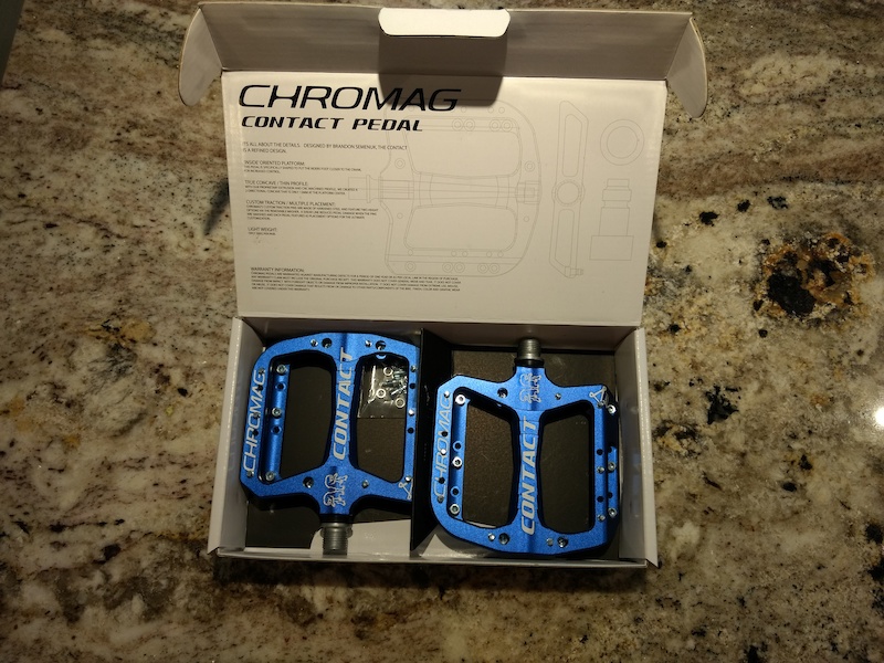 2017 Chromag Contact pedals - Brand new, in box - Blue For Sale