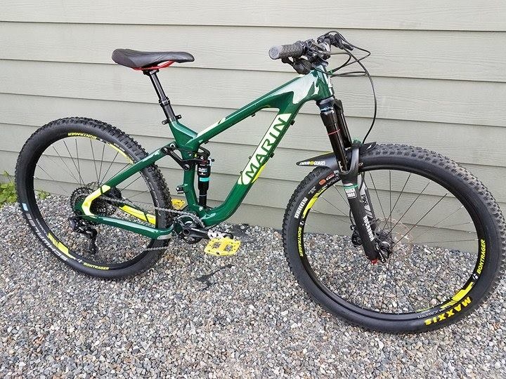 2017 Marin Mt Vision Pro Carbon Green/Yellow (Small) For Sale