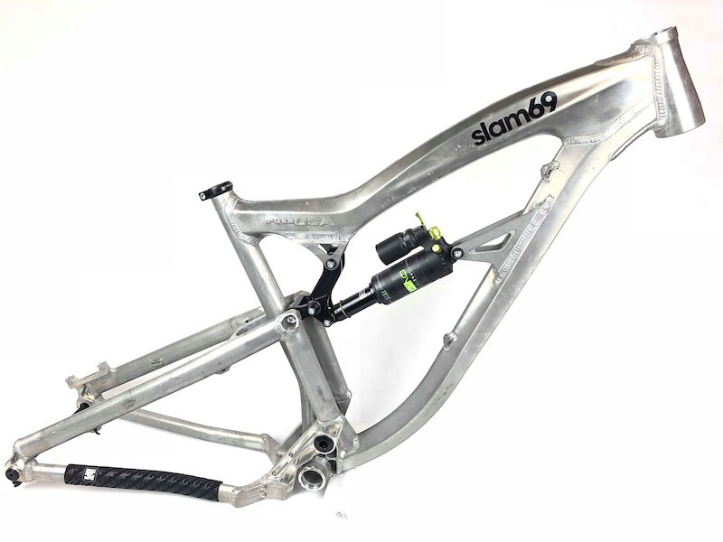 2018 Foes Mutz Full Sus Fat Bike Frame Green/Raw w/ Shock For Sale