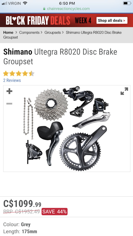 2018 Ultegra R8020 11-speed Hydraulic Disc Group set For Sale
