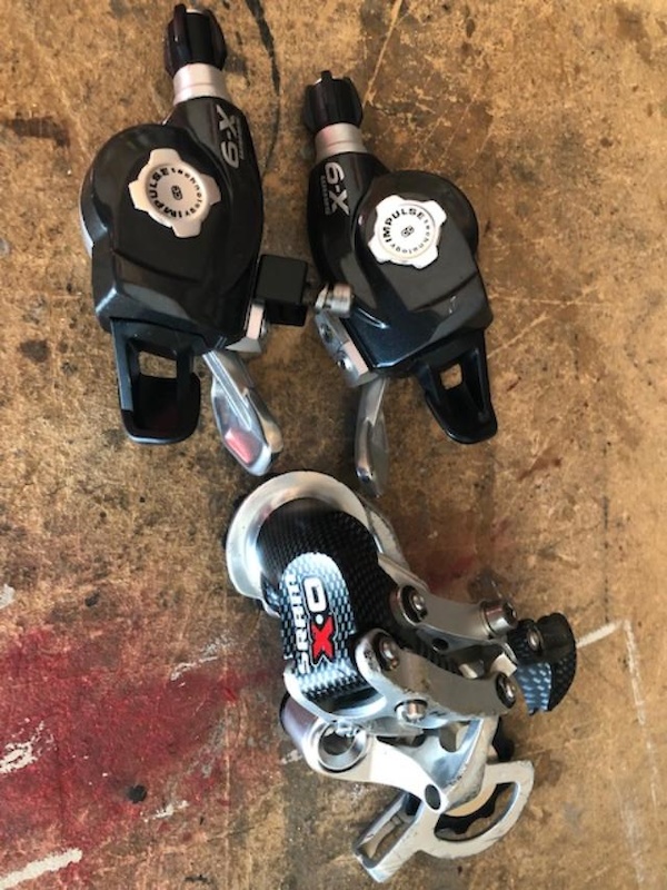 Sram XO and X9 9 speed shifters and derailleur For Sale