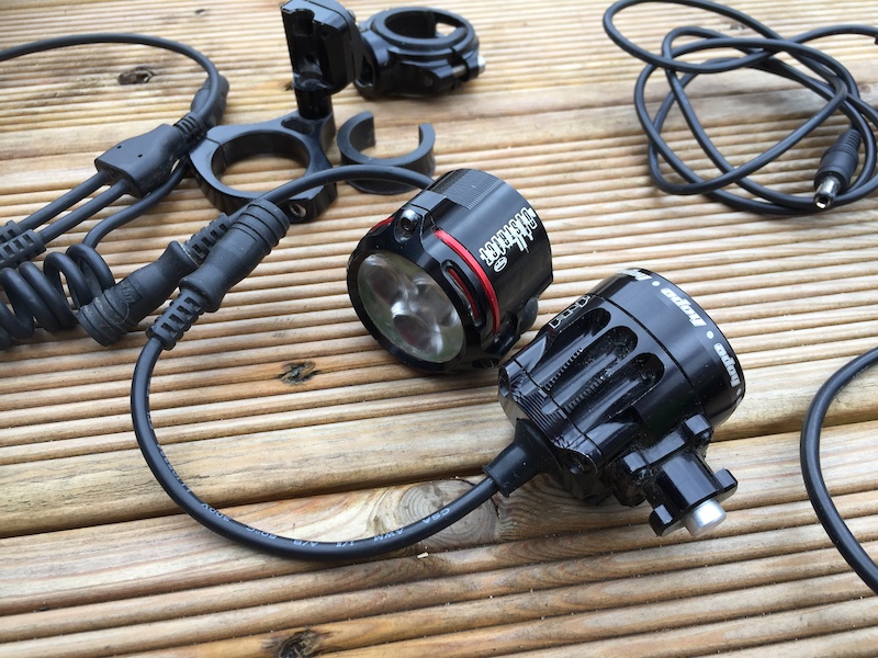 Hope R4 front and District rear lights x 2 batteries For Sale