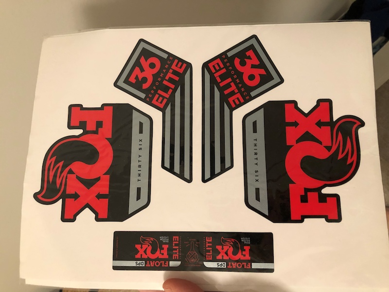 2018 Fox Decal - Fox 36 Red Decal/Sticker For Sale