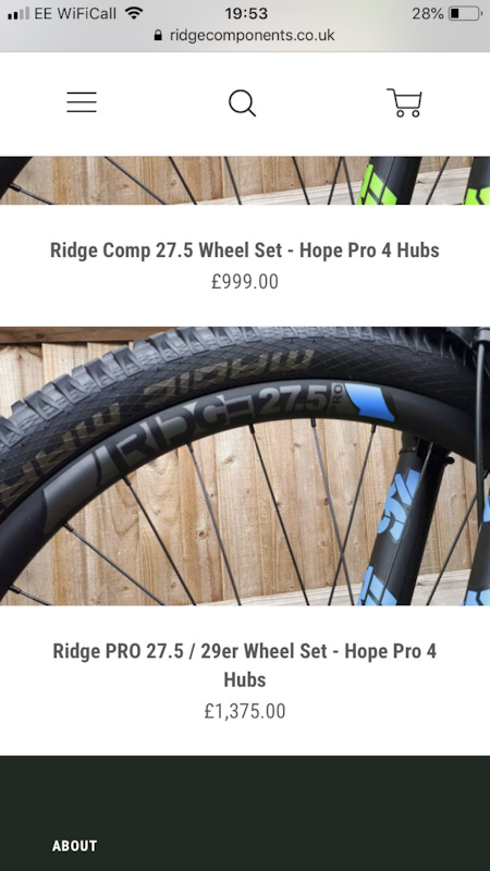 2018 Ridge components pro carbon 650b boost hope pro 4 For Sale