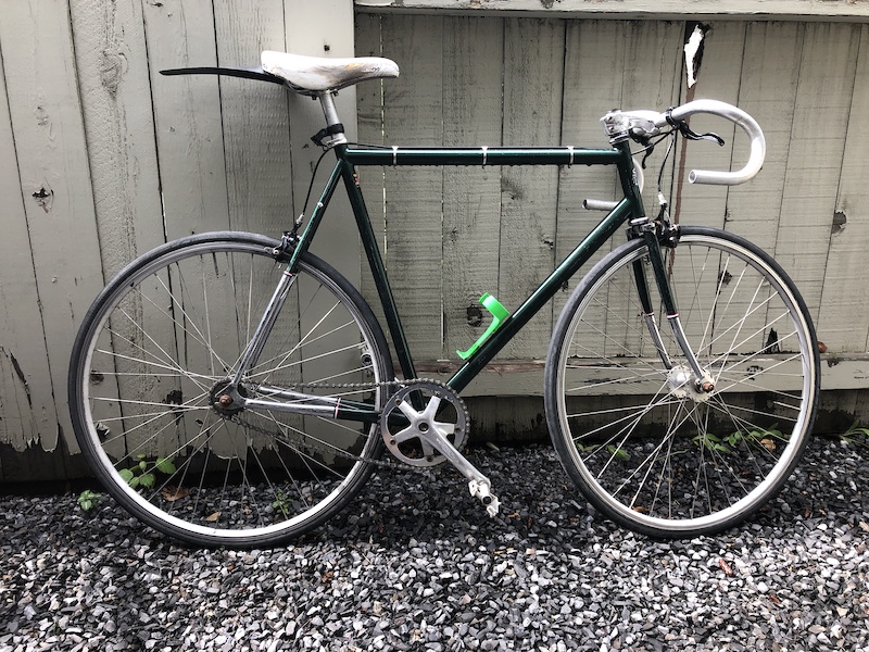 2015 Hand Built Custom Forest Green/Chrome Fixie Road Bike For Sale