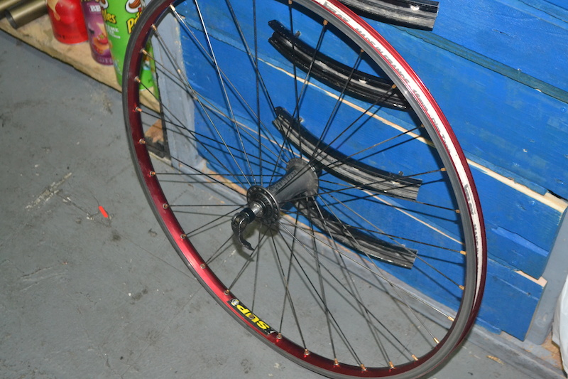 Front wheel mavic SUP red ano (no disc mount) For Sale