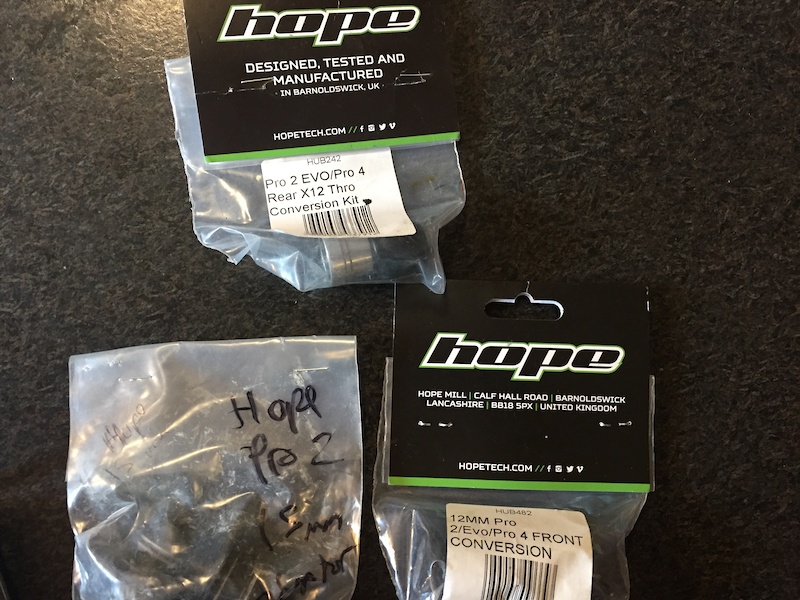 Hope Pro2/EVO/Pro4 end caps (15mm, 12mm) For Sale