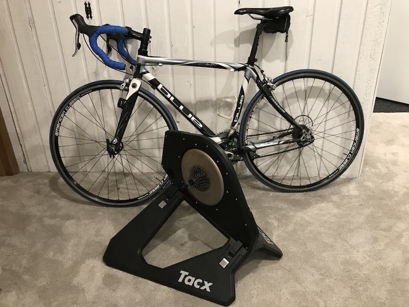 Blue Road Bike with Tacx Neo Trainer (Package) For Sale