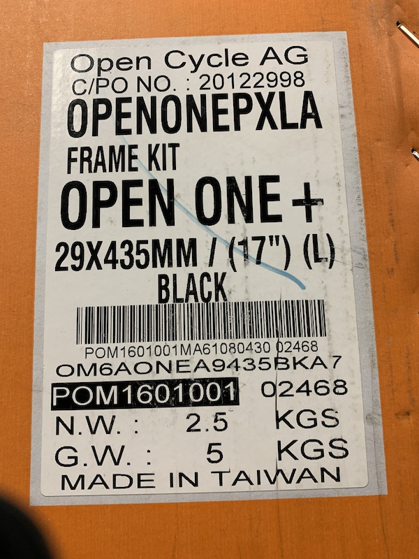 2020 OPEN ONE+ FRAMESET For Sale