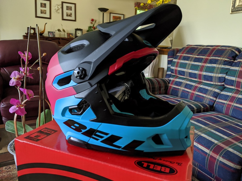 2019 Brand new Bell Super DH helmet Large Black-Berry-Blue. For Sale