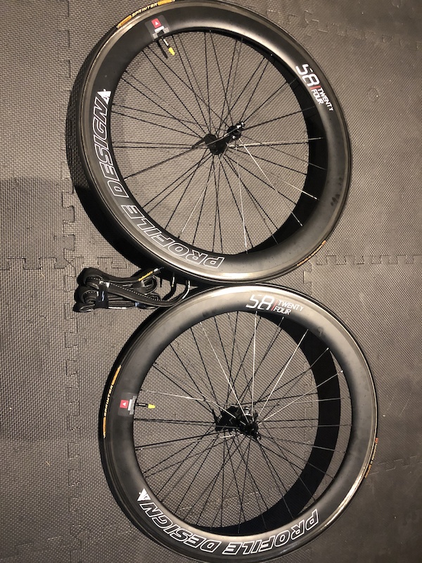 Aero wheels profile design 58 twenty four wheelset For Sale