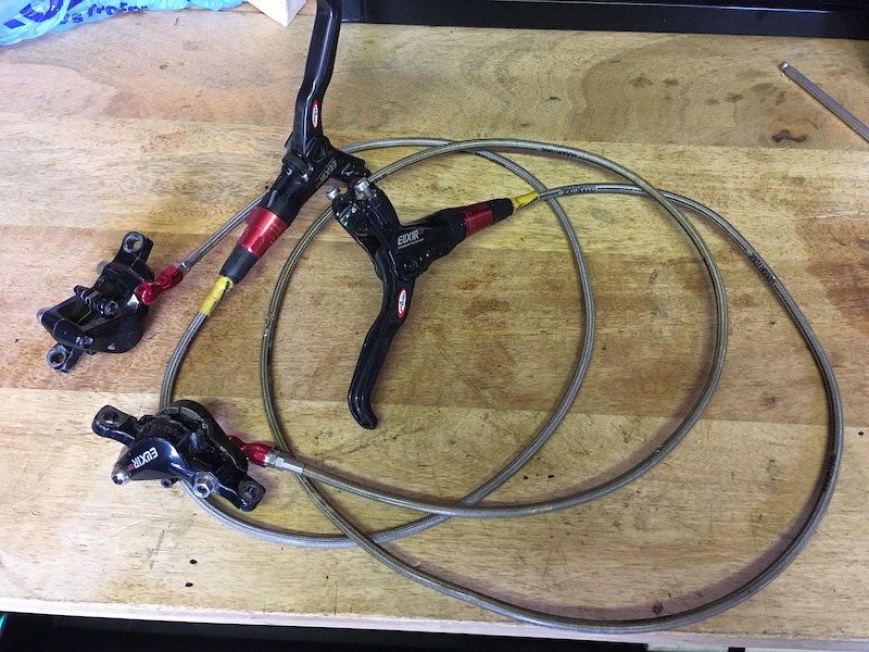 Avid Elixir CR disc brake set, Goodridge braided hoses For Sale