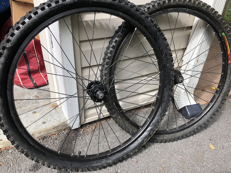 26 inch MTB wheelset (with tires) For Sale