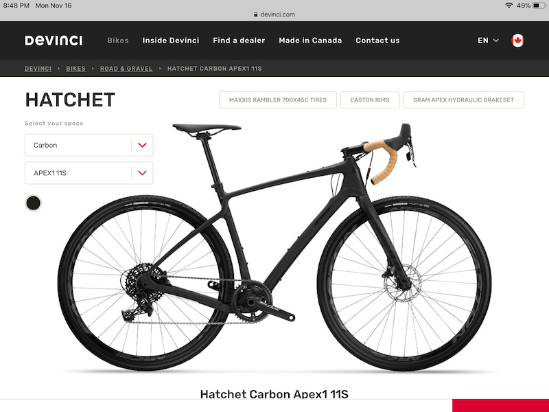 2022 Devinci Carbon Apex 1 11s For Sale