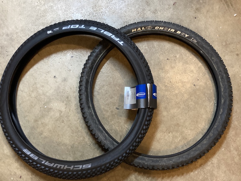 2020 24" Tires - Schwalbe Table Top and Halo Choir Boy For Sale