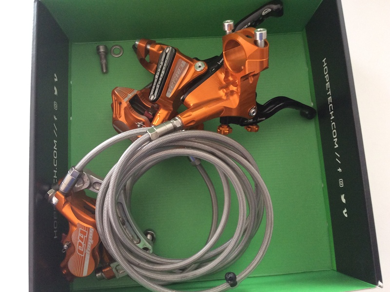 2019 Hope Tech 3 E4, Braided lines, 180mm rotors For Sale