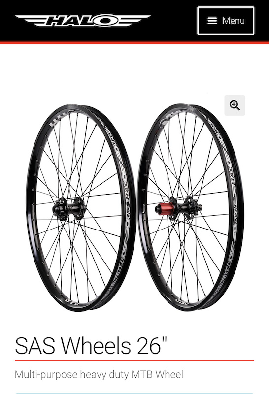 2020 Halo SAS 26” wheel set For Sale