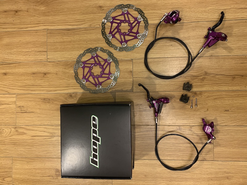 2017 Hope X2 brake set in purple For Sale
