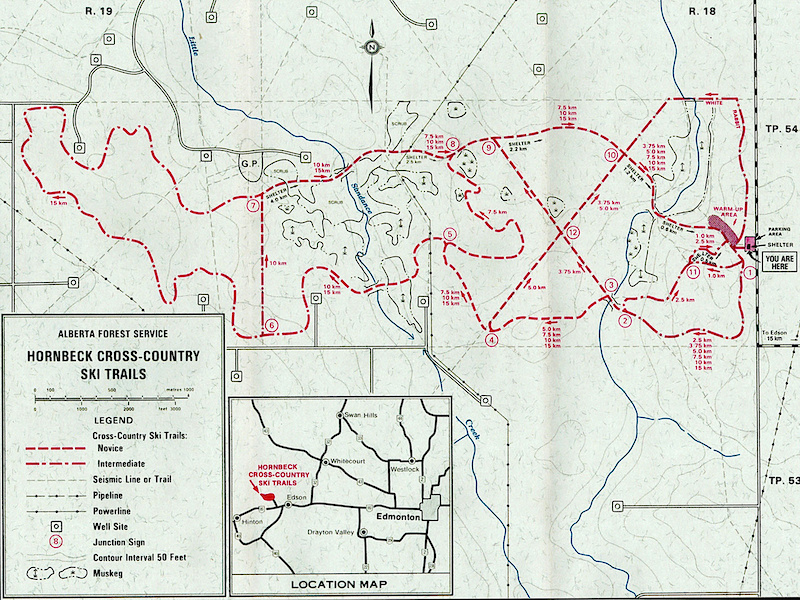 Junction 1 to 2 Skiing Trail - Edson, Alberta