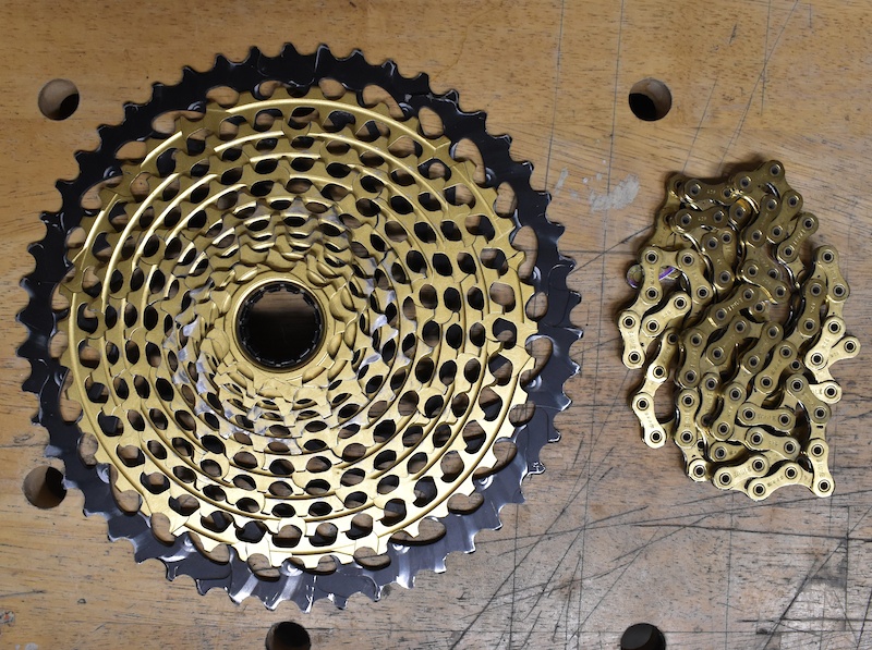 SRAM XX1 Eagle Gold 10-50t Cassette and Chain For Sale