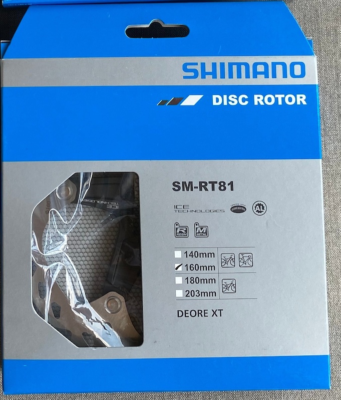 2017 Shimano XT SM-RT81 disc rotor and brake pads For Sale
