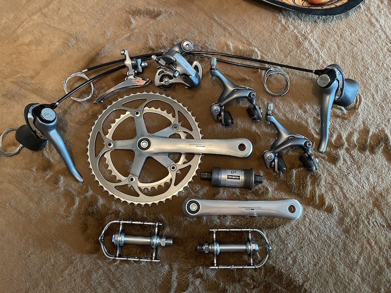Shimano 600 "Tri-Color" 8spd Groupset For Sale