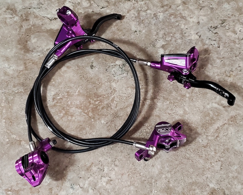 2019 Hope Tech 3 X2 Brake Set in Purple For Sale